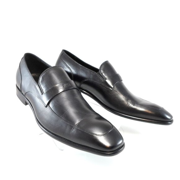 Hugo Boss | Shoes | Nwt295 Boss By Hugo Boss Metero Leather Black ...